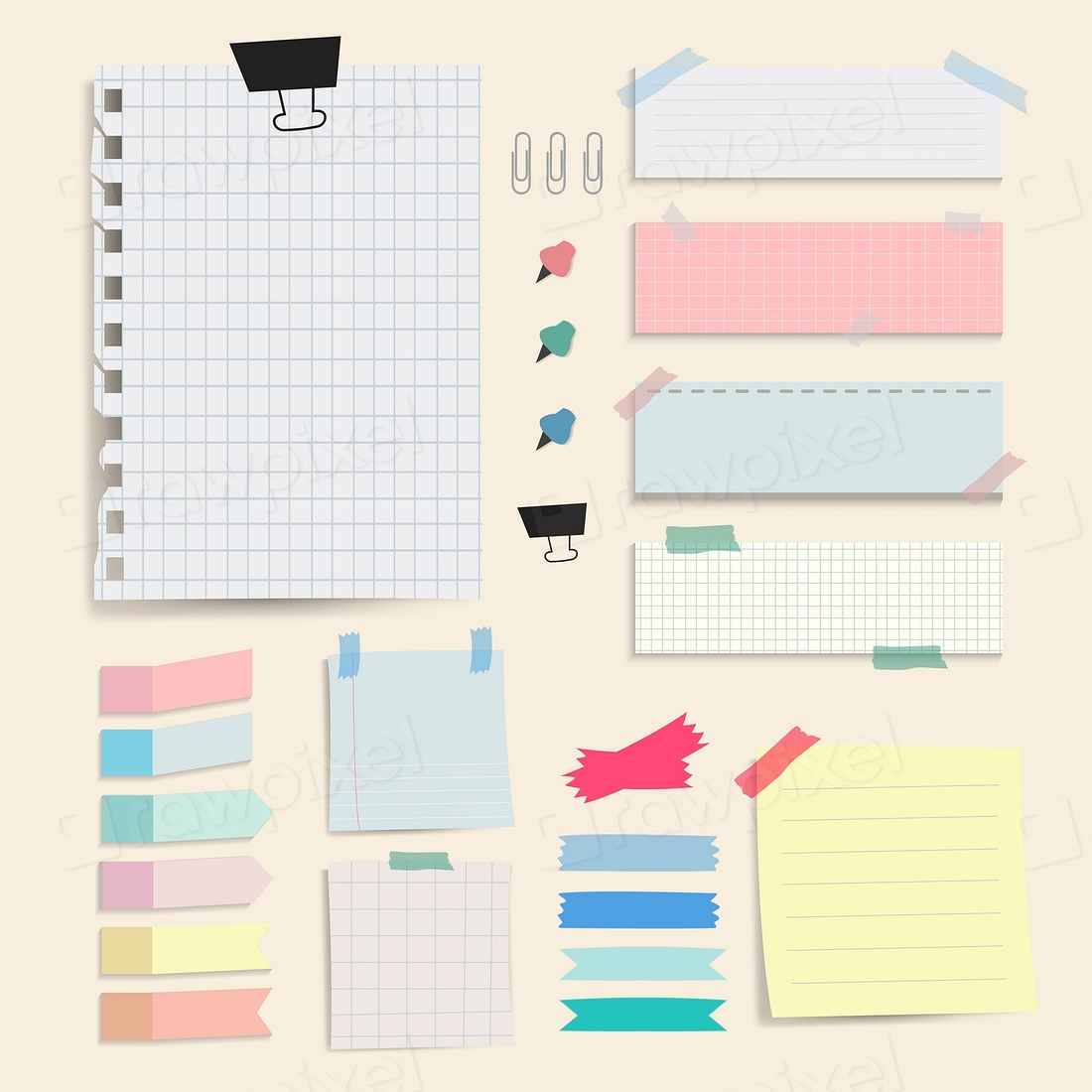 Colorful blank paper notes vector | Premium Vector - rawpixel