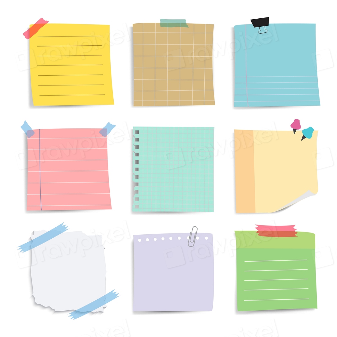 Colorful reminder paper notes vector | Premium Vector - rawpixel