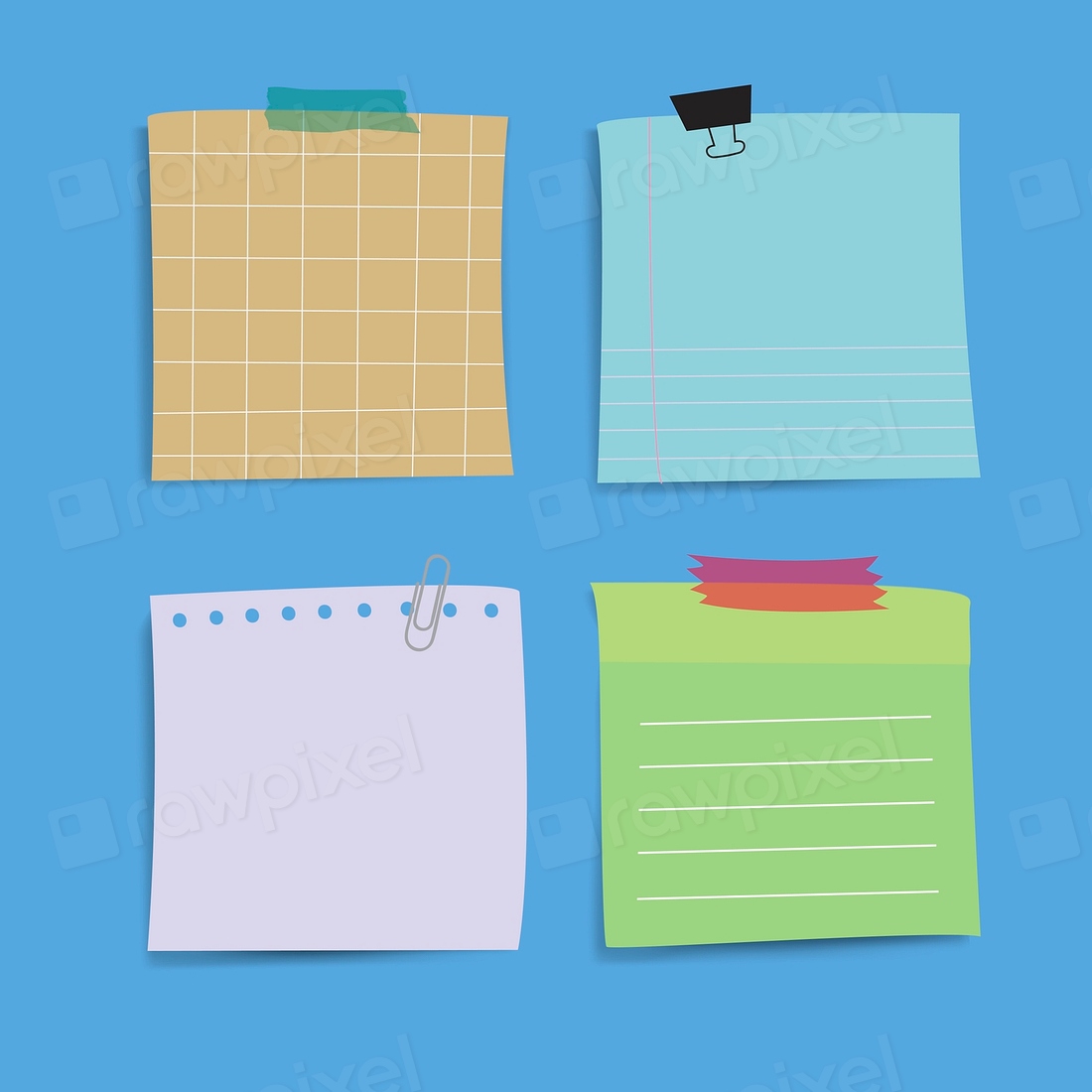 Colorful reminder paper notes vector | Premium Vector - rawpixel