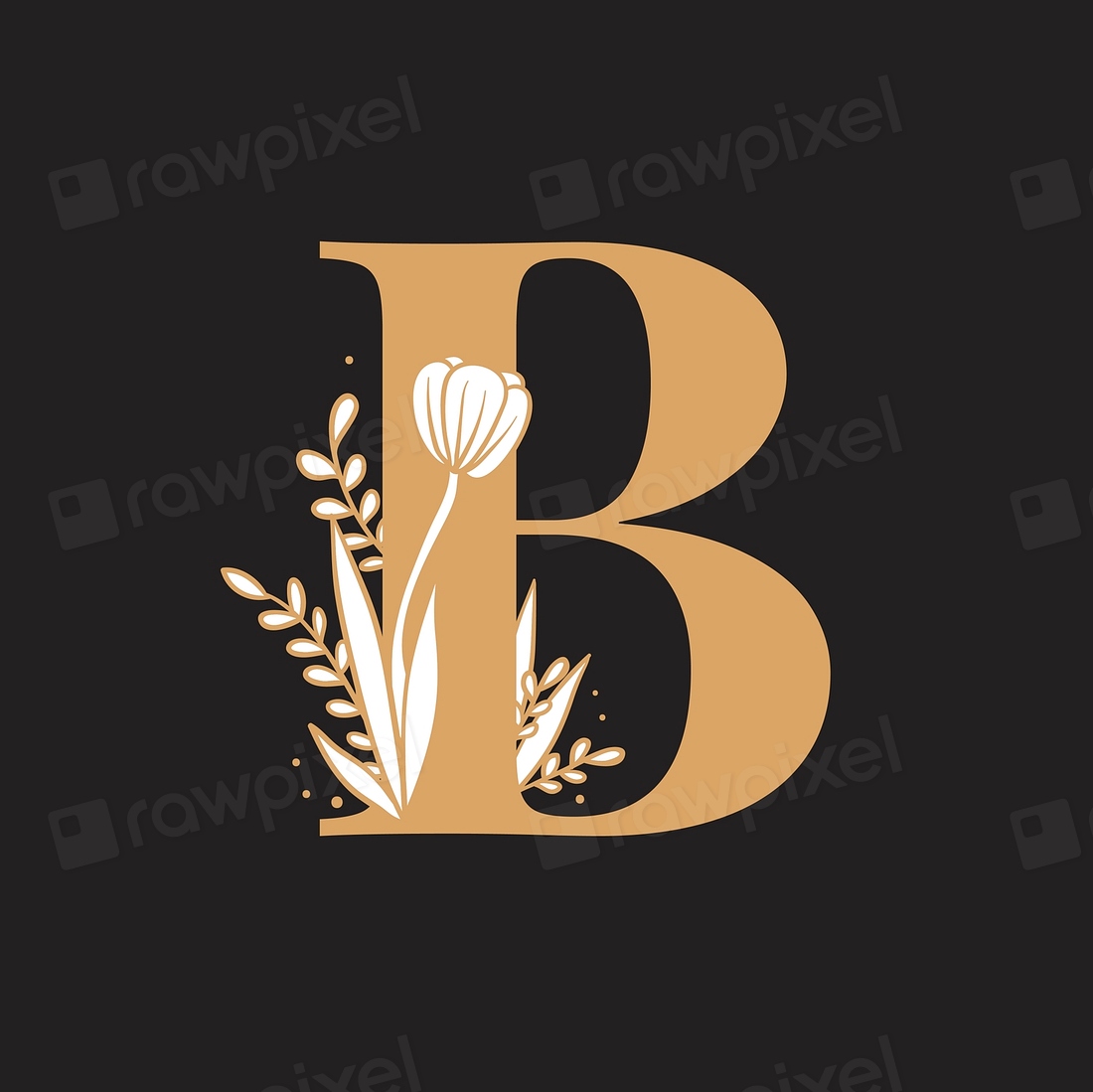 Botanical capital letter B vector | Premium Vector - rawpixel