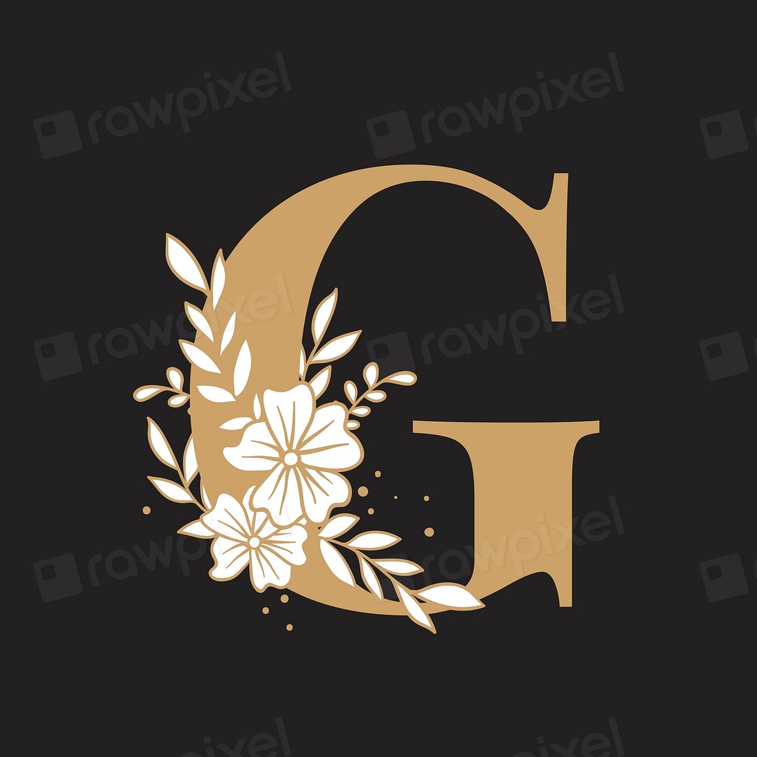 Floral letter G font typography | Free PSD - rawpixel