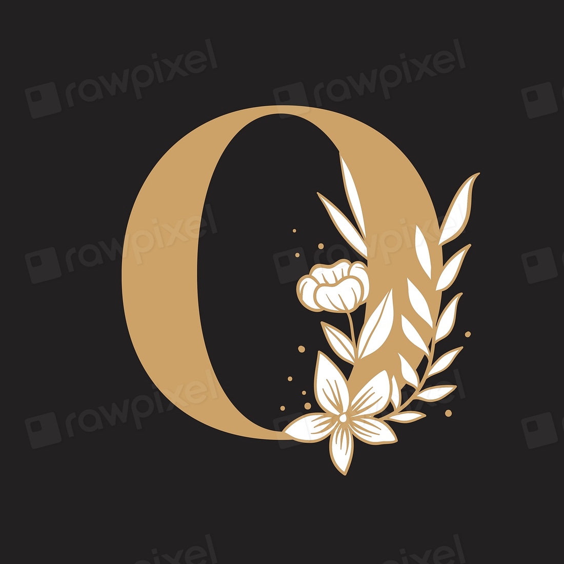 Floral letter O font typography | Premium PSD - rawpixel