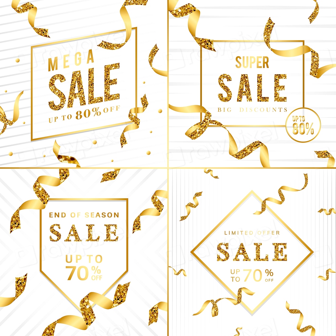Golden sale sign vector set | Premium Vector - rawpixel