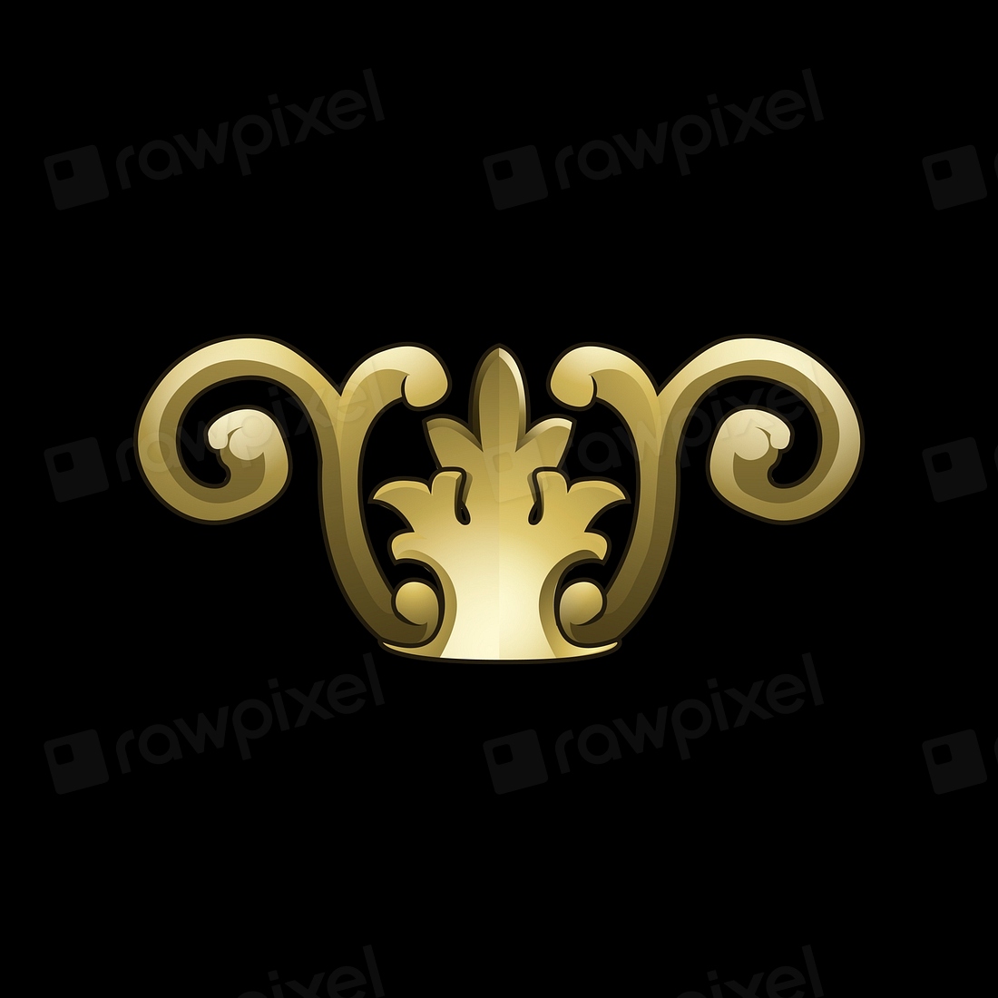 Golden Baroque floral elements vector | Premium Vector - rawpixel