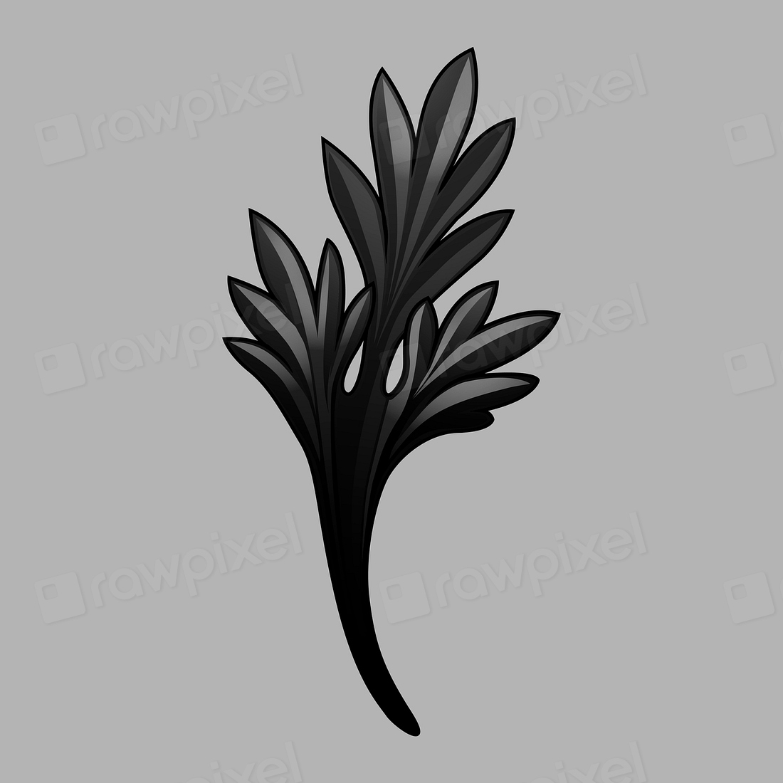 Black Baroque floral elements vector | Premium Vector - rawpixel
