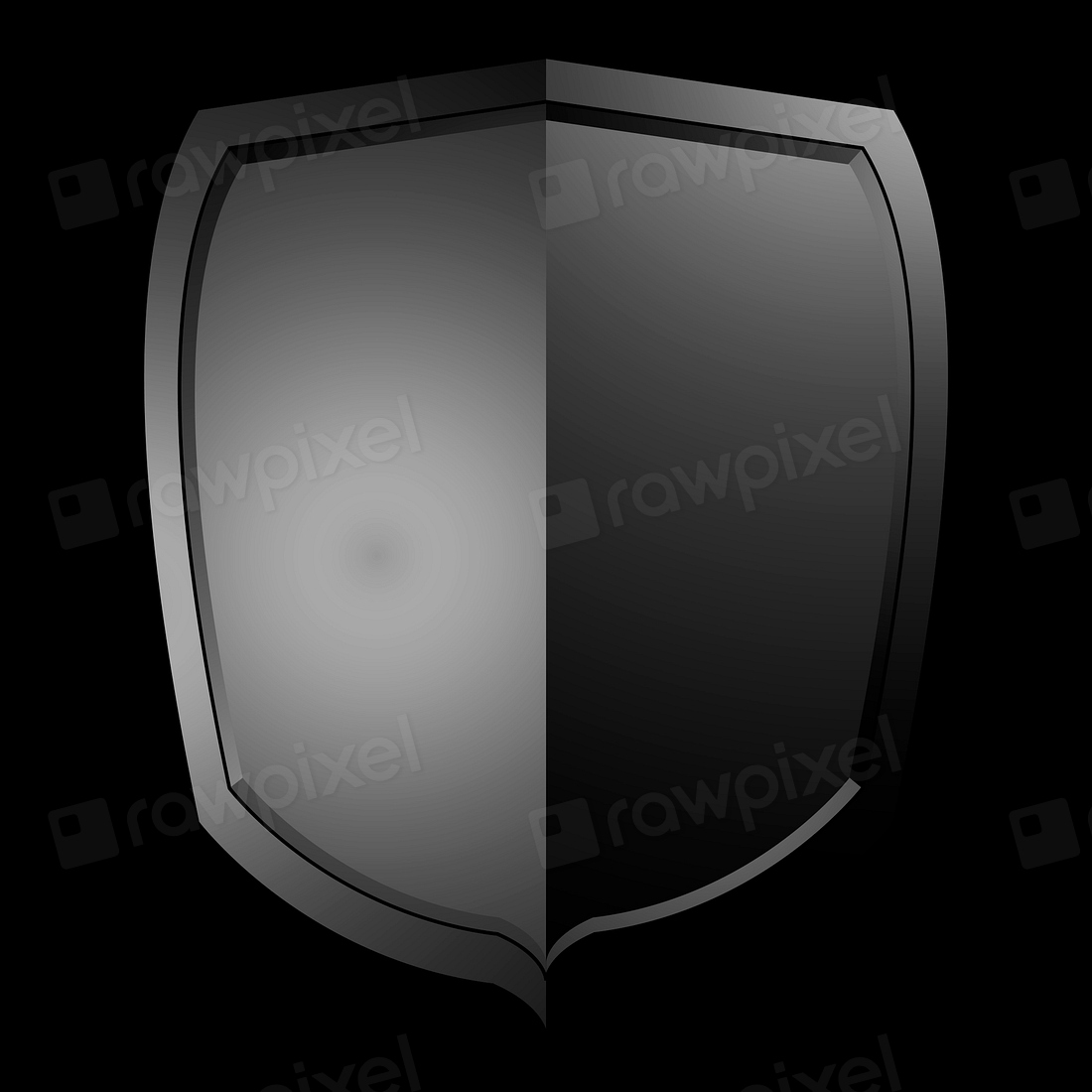 Black Baroque shield elements vector | Premium Vector - rawpixel