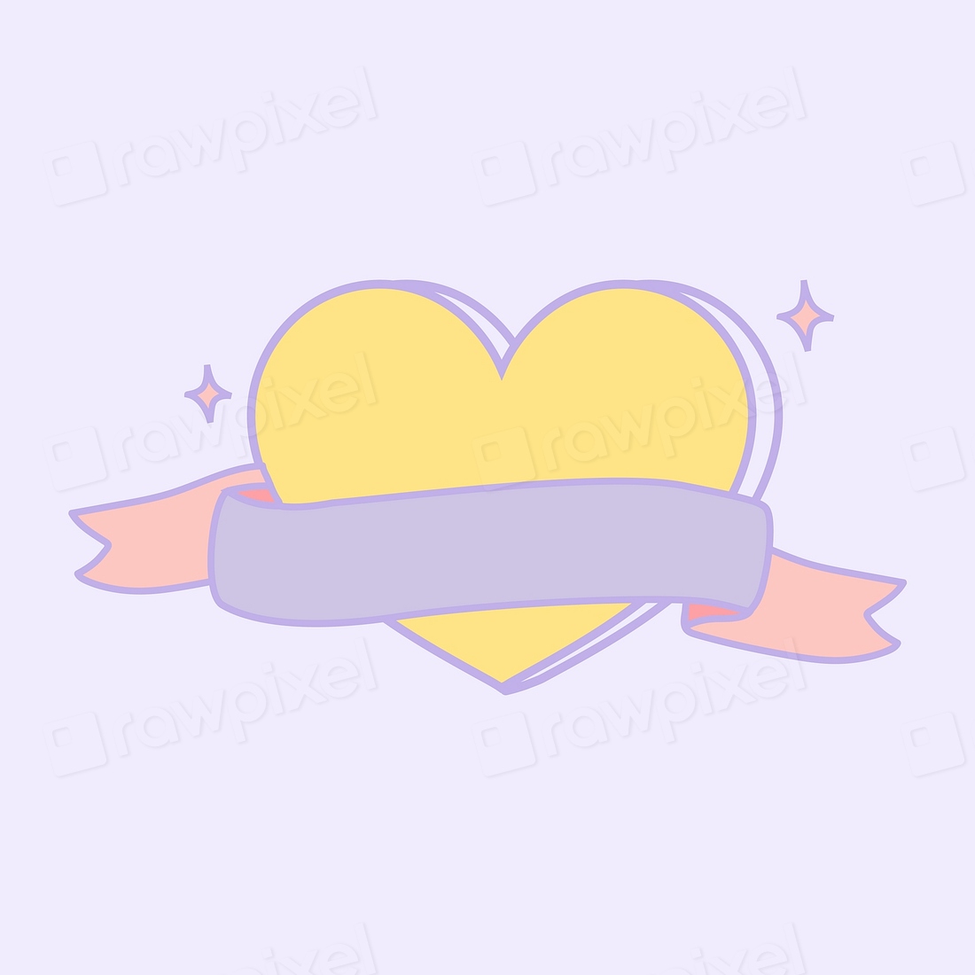 Cute pastel yellow heart shape | Premium Vector - rawpixel