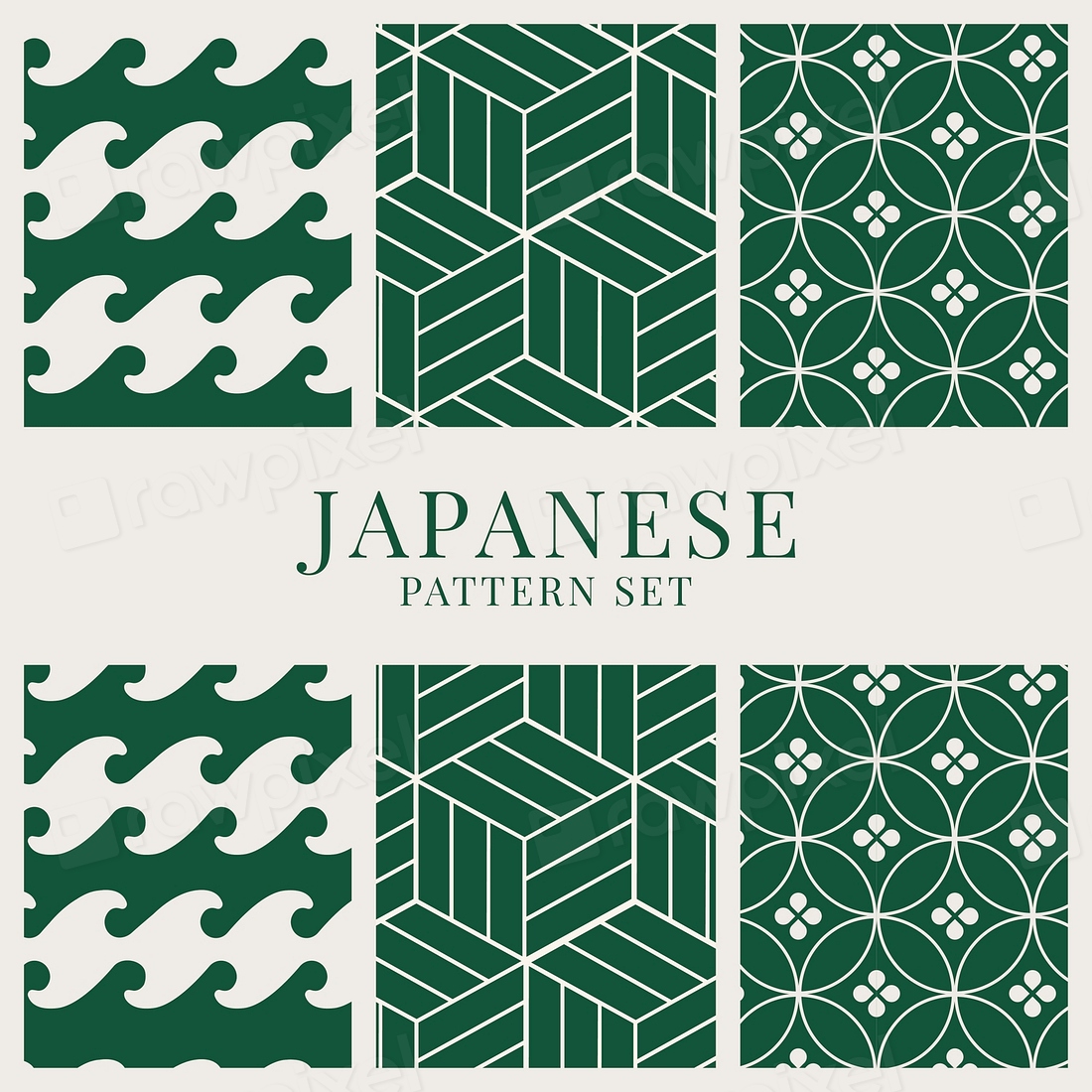 Japanese-inspired pattern vector set | Premium Vector - rawpixel