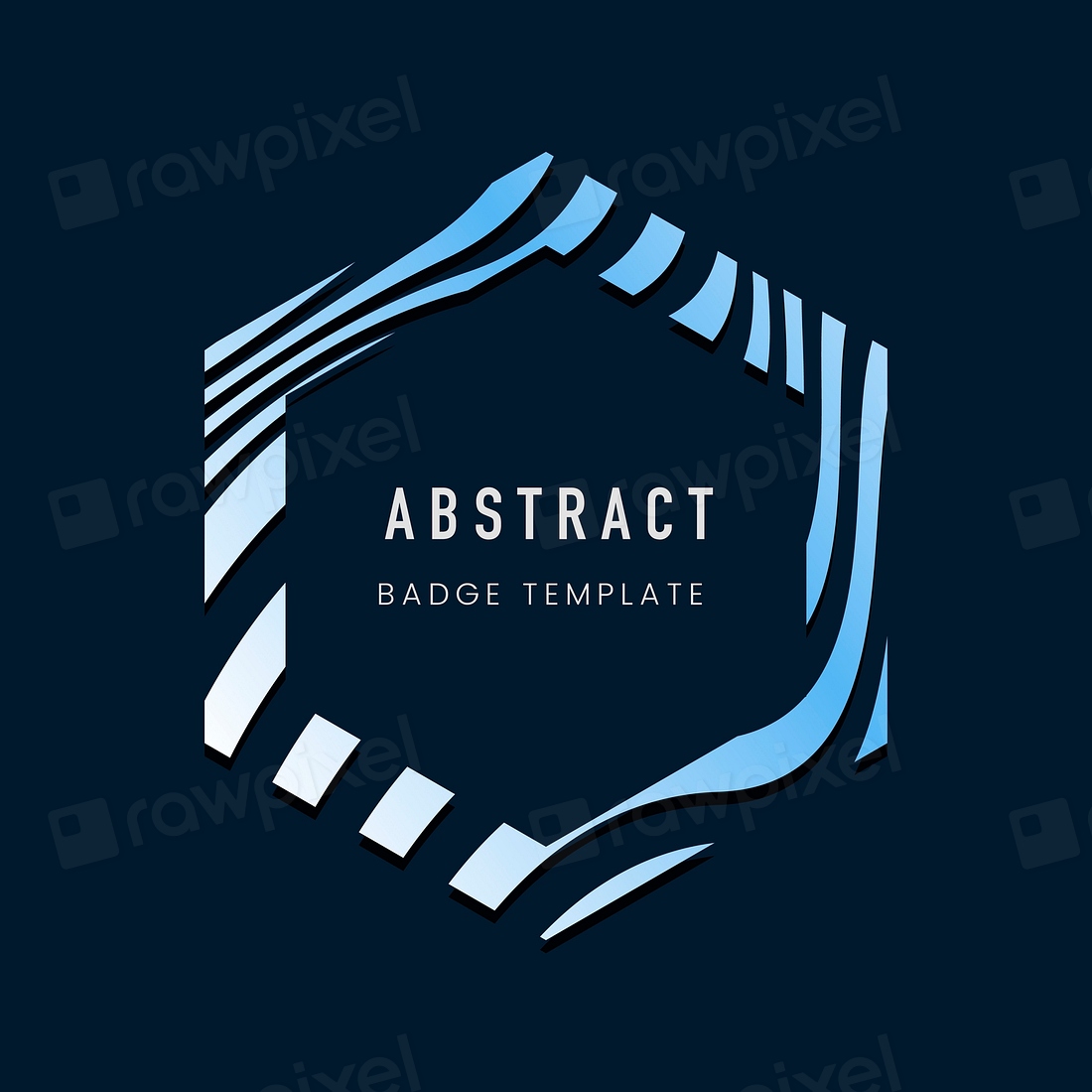 Blue hexagon abstract badge template | Free Vector - rawpixel