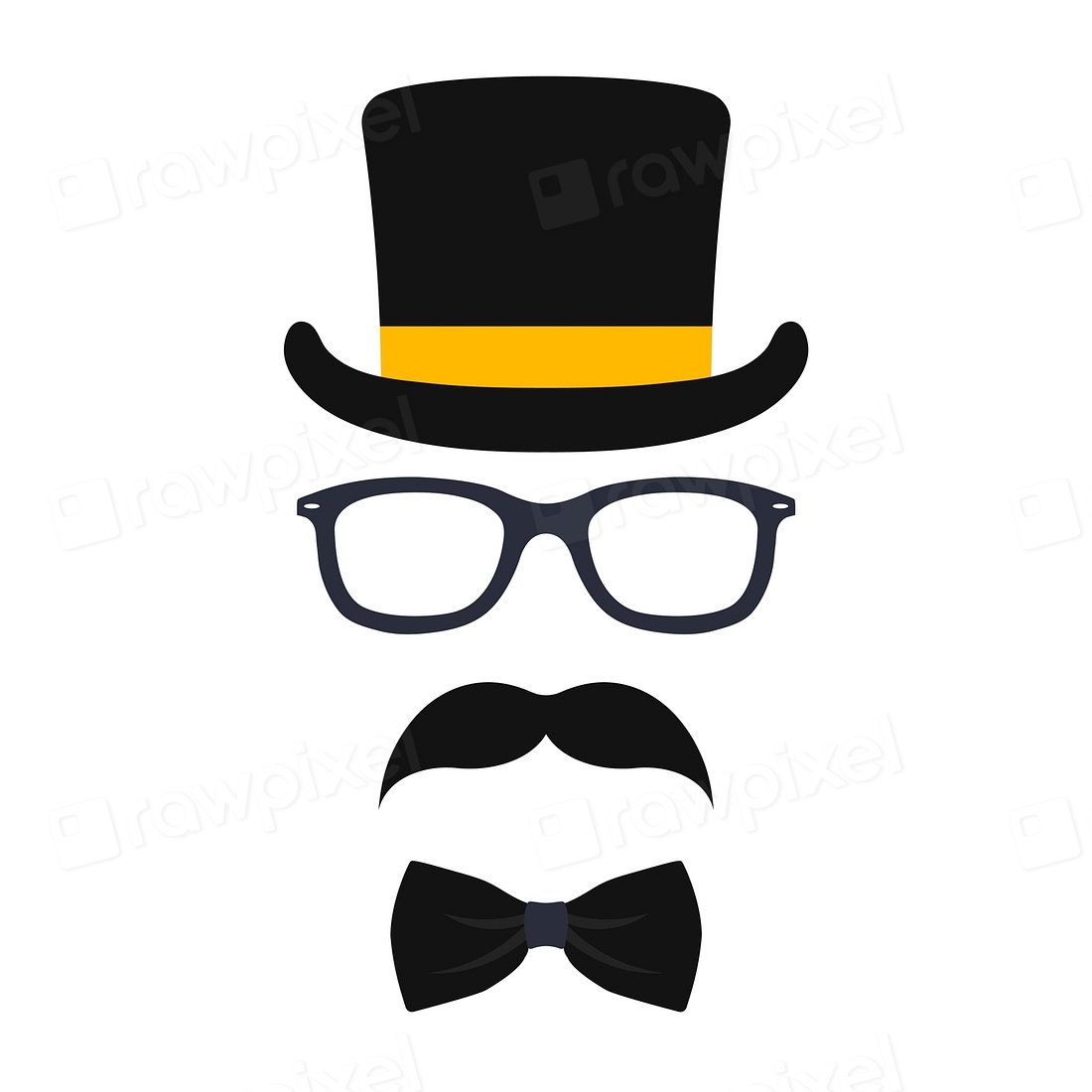 Male photo booth props vector | Premium Vector - rawpixel