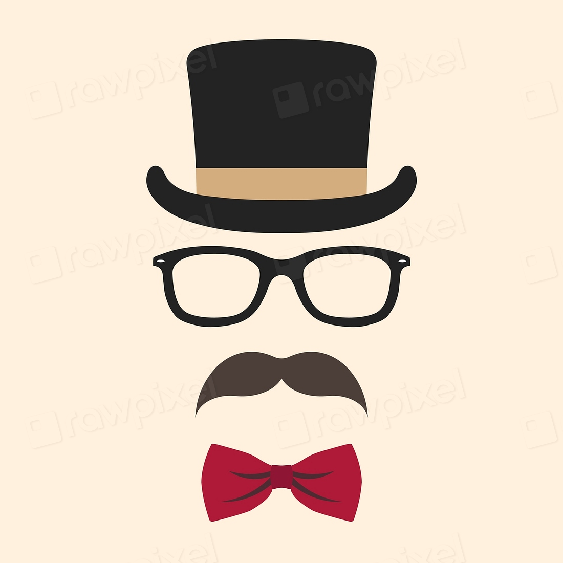 Male photo booth props vector | Premium Vector - rawpixel