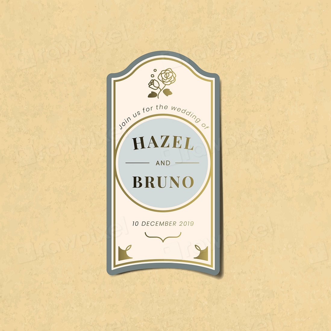 Wedding invitation sticker label vector | Premium Vector - rawpixel