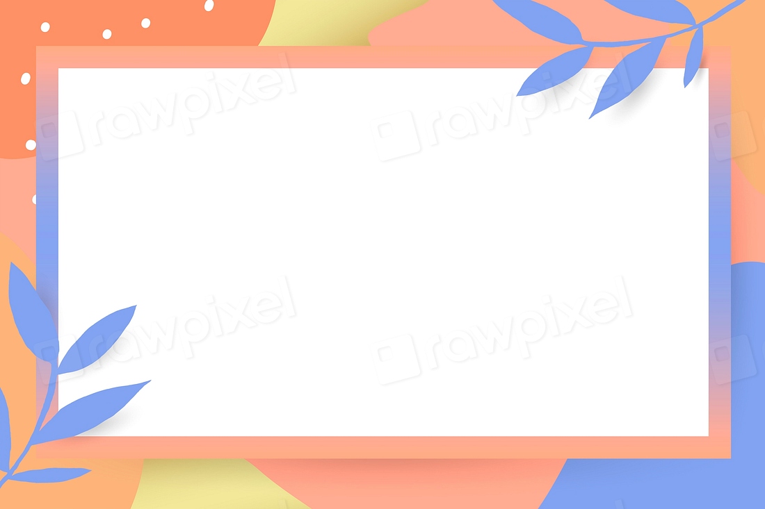 Rectangle leafy Memphis frame vector | Premium Vector - rawpixel