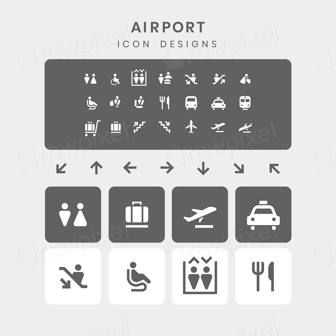 Airport service signs vector set | Premium Vector - rawpixel