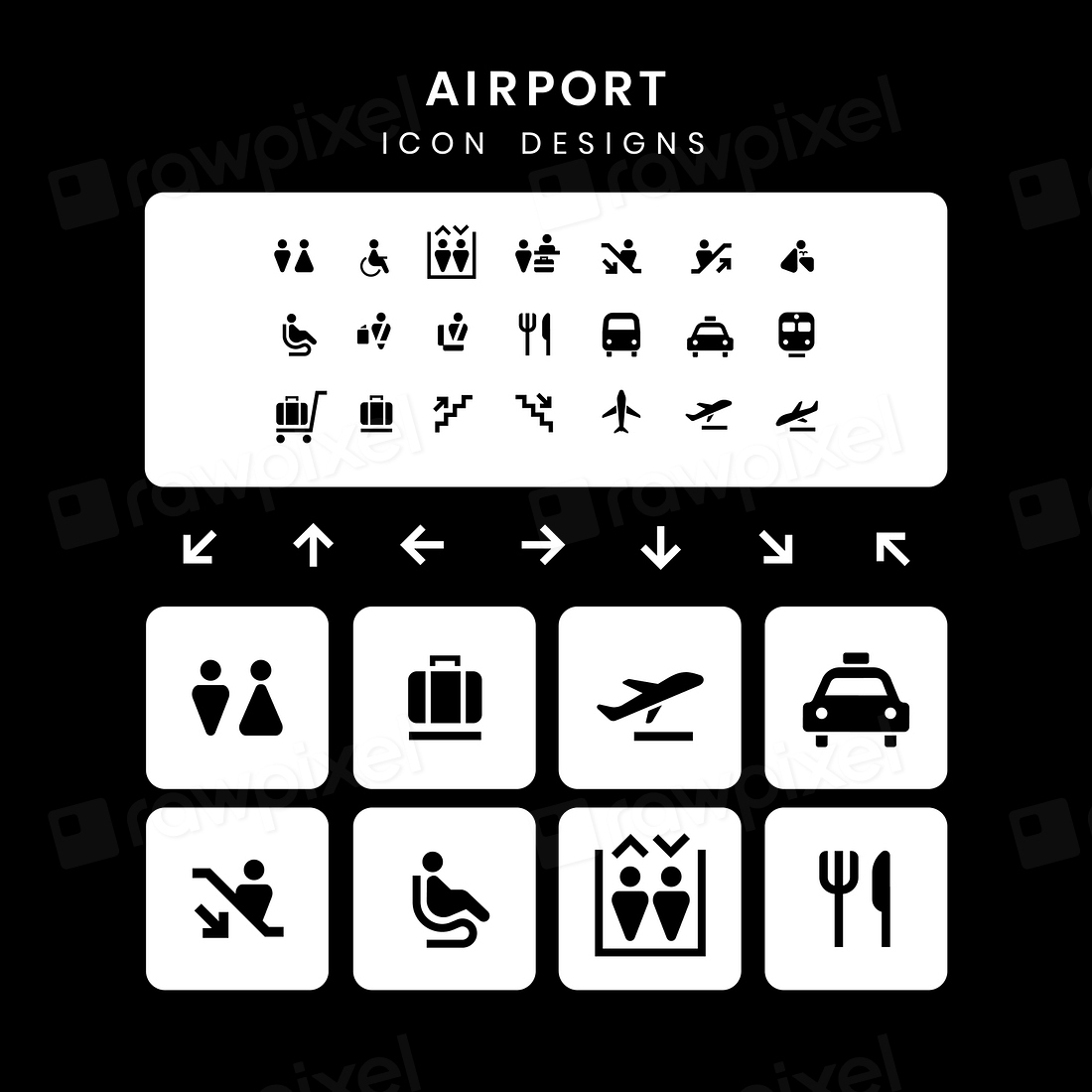Airport service signs vector set | Premium Vector - rawpixel