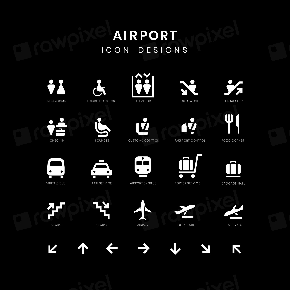 Airport service signs vector set | Premium Vector - rawpixel