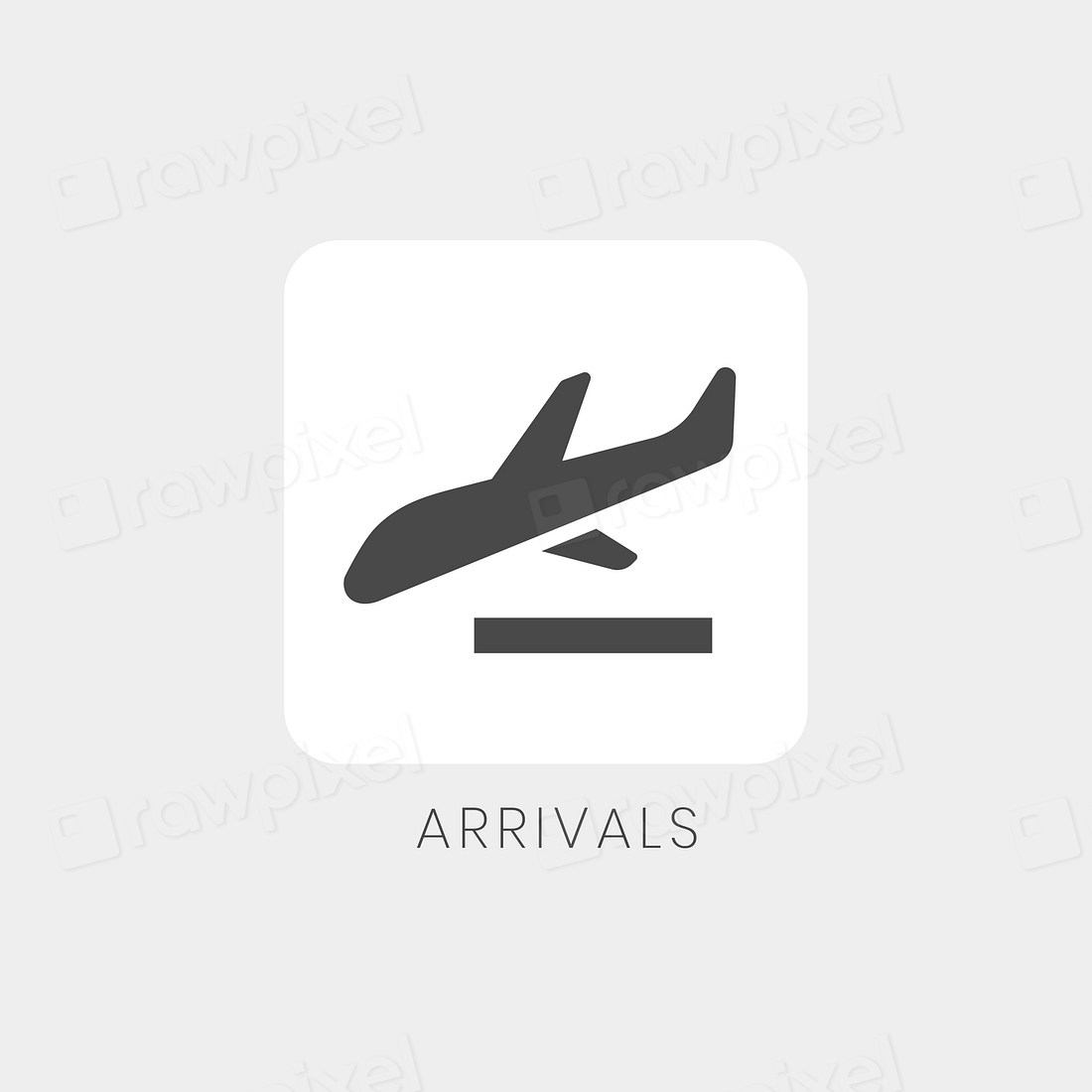 Gray arrivals sign plane icon | Premium Vector - rawpixel