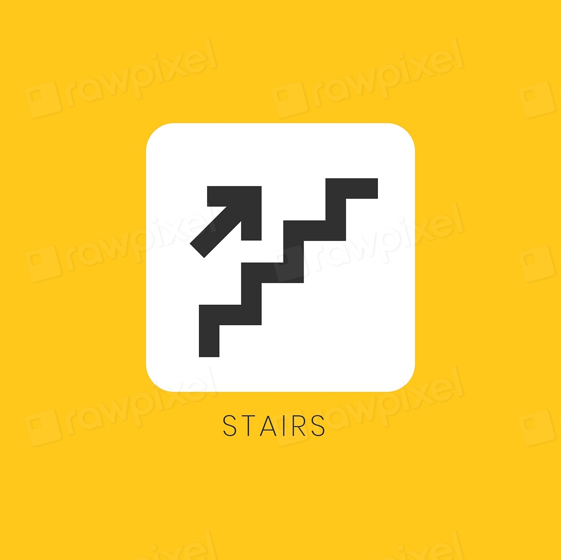 Yellow arrow stairs icon sign | Premium Vector - rawpixel