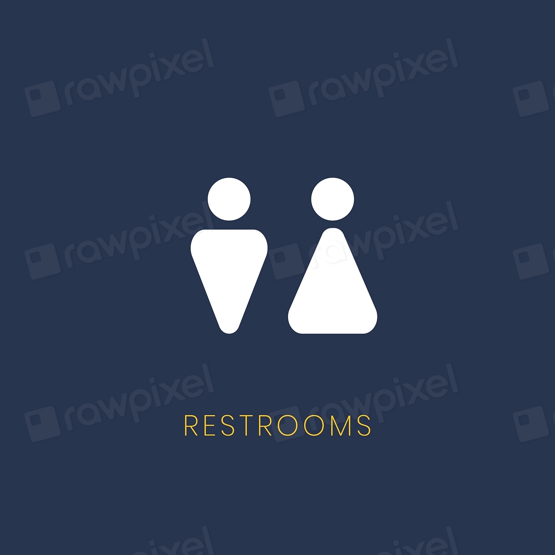 Blue and white restrooms sign | Premium Vector - rawpixel