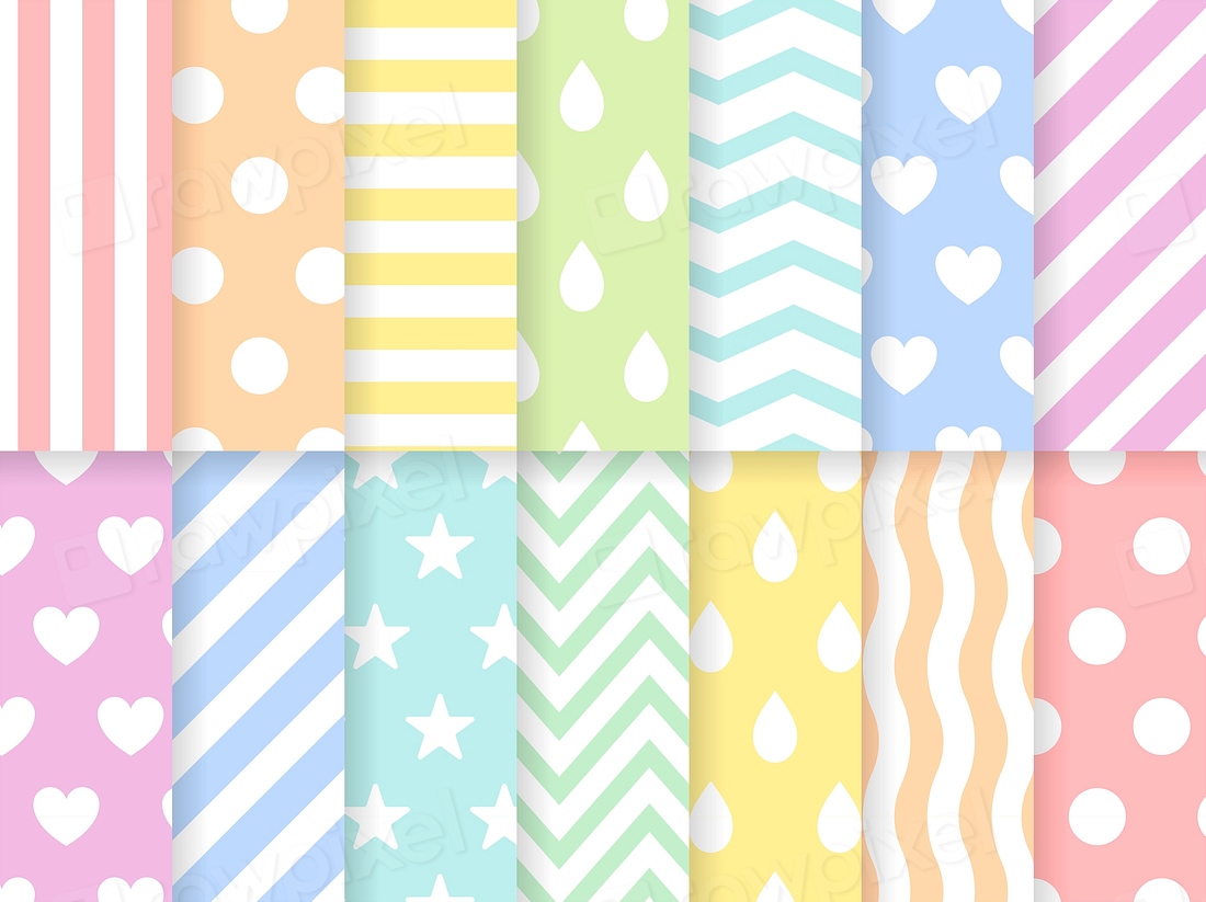 Seamless pastel patterns vector set | Premium Vector - rawpixel