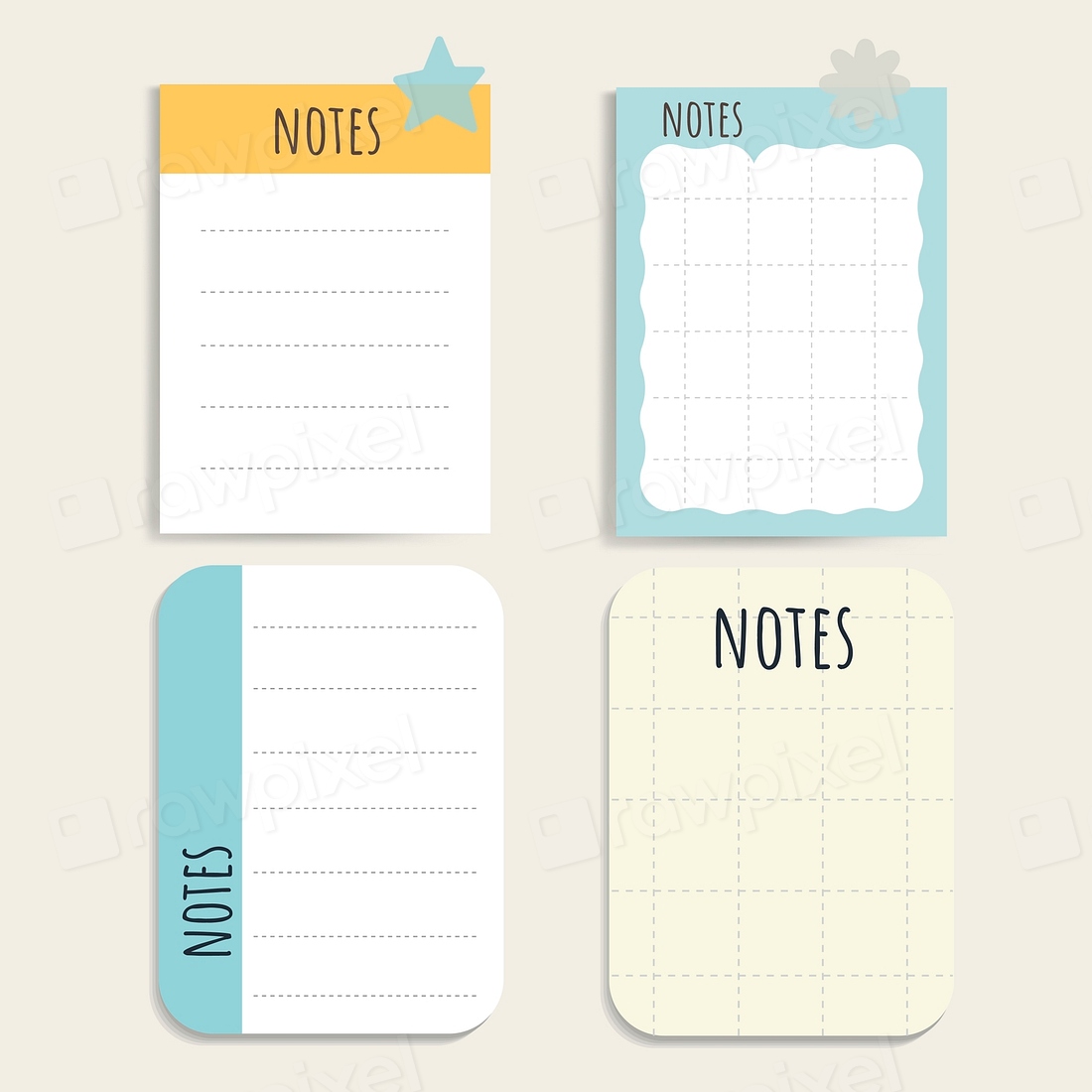 Cute note papers vector set | Premium Vector - rawpixel