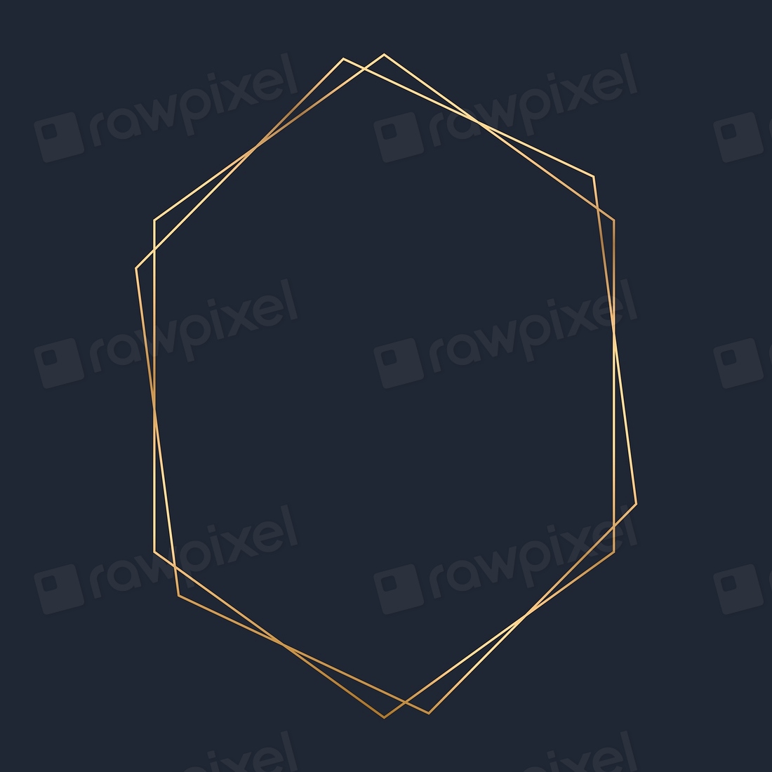 Golden hexagon frame template vector | Premium Vector - rawpixel