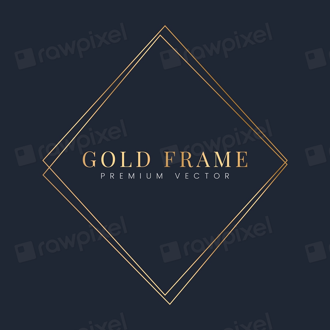 Golden square frame template vector | Premium Vector - rawpixel