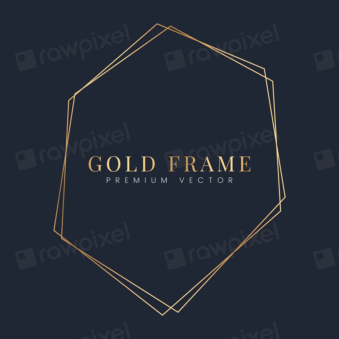 Golden hexagon frame template vector | Premium Vector - rawpixel
