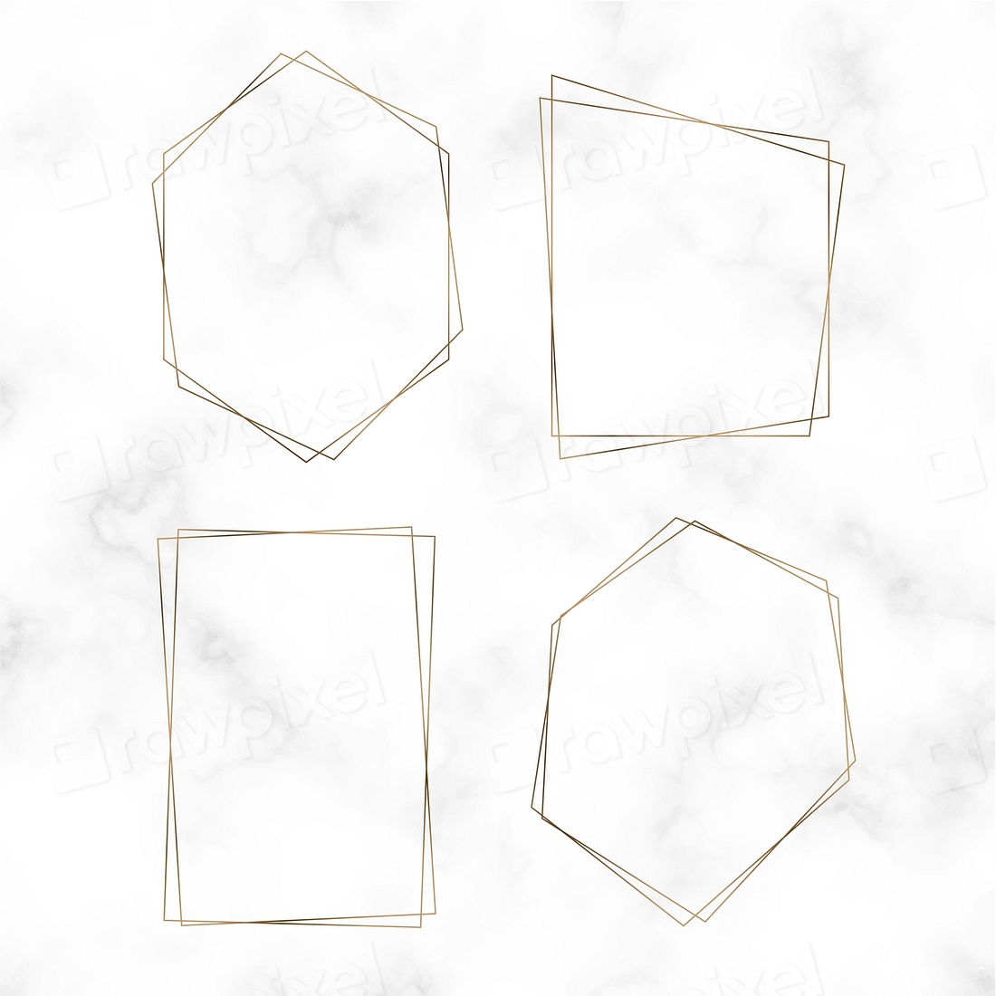 Golden blank polygon frame vector | Premium Vector - rawpixel