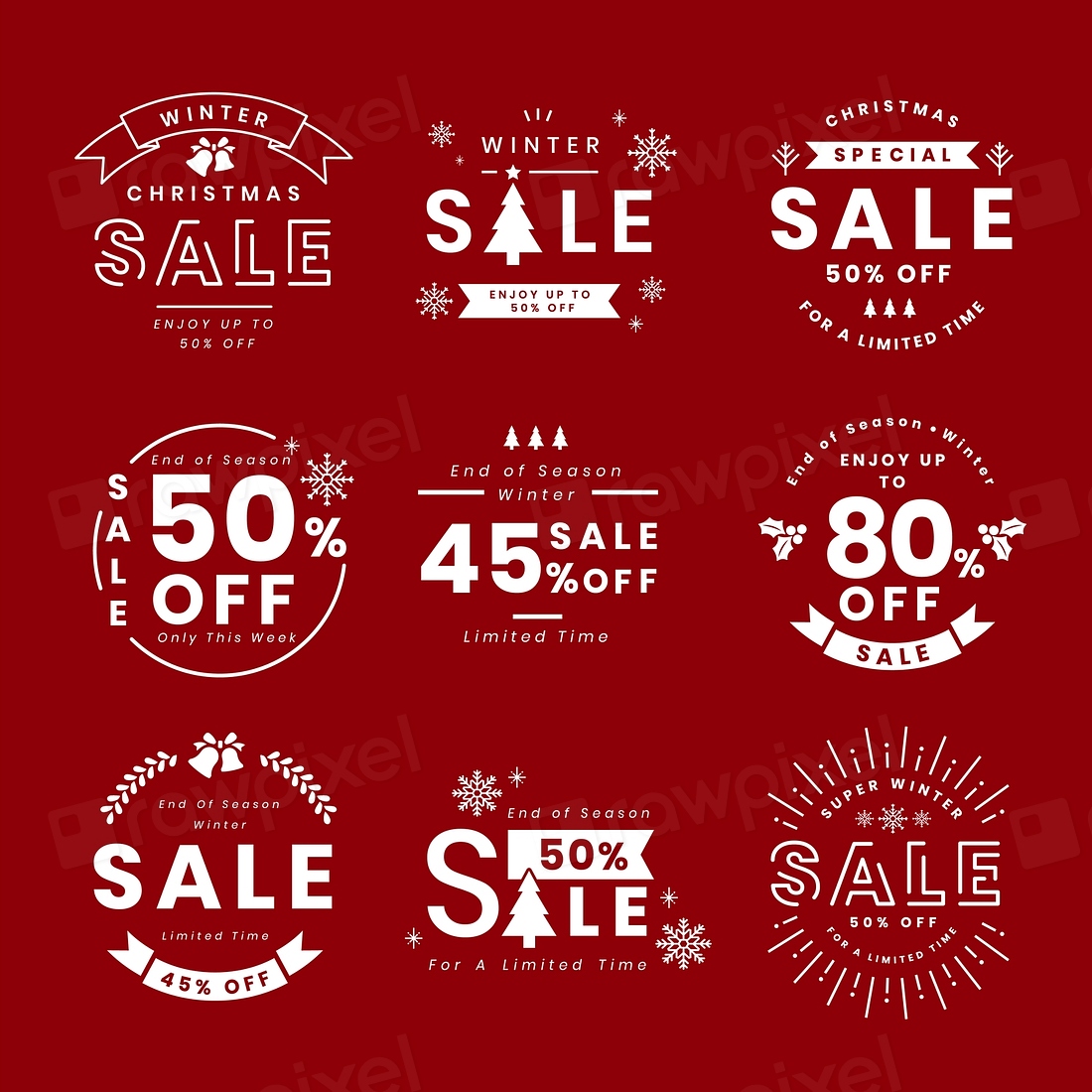 Set of Christmas promotion vectors | Premium Vector - rawpixel