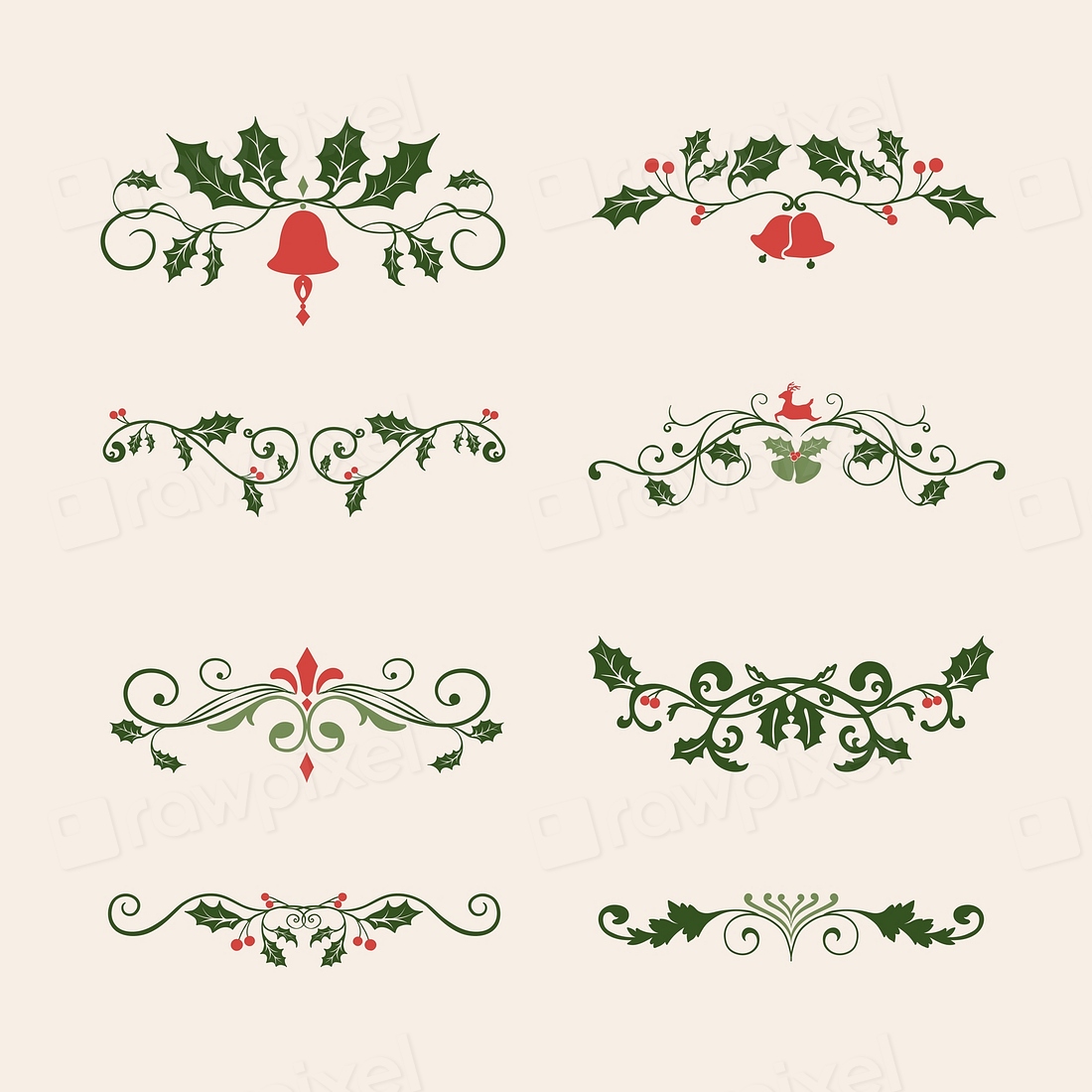 Set decorative Christmas designs cards | Premium Vector - rawpixel