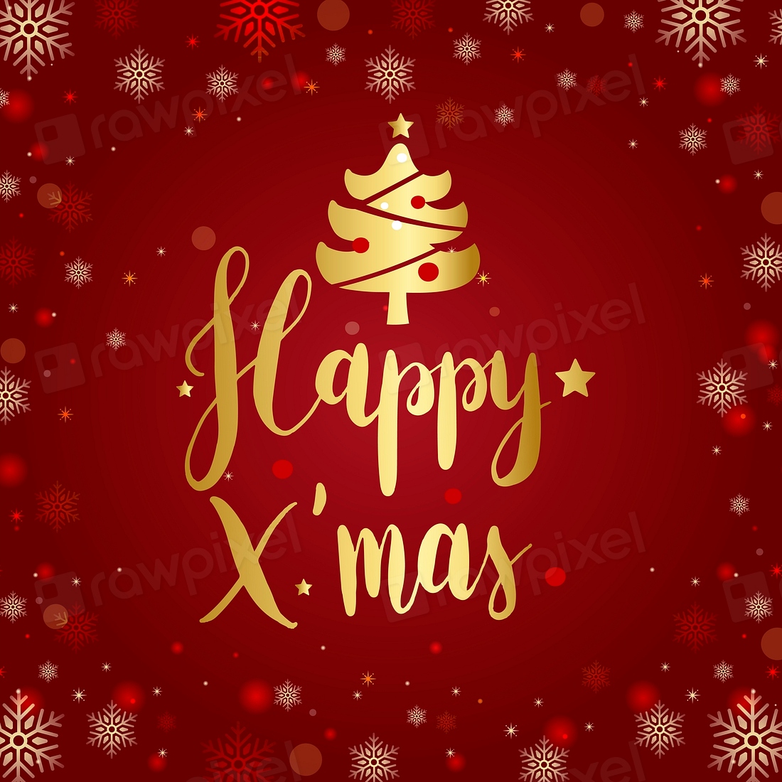 Happy Xmas typography design vector | Premium Vector - rawpixel