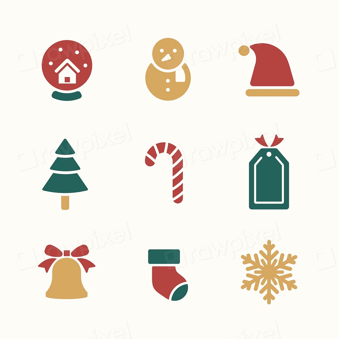 Christmas holiday symbols vector set | Premium Vector - rawpixel