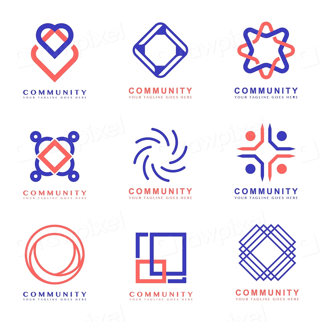 Set community branding logo design | Premium Vector - rawpixel