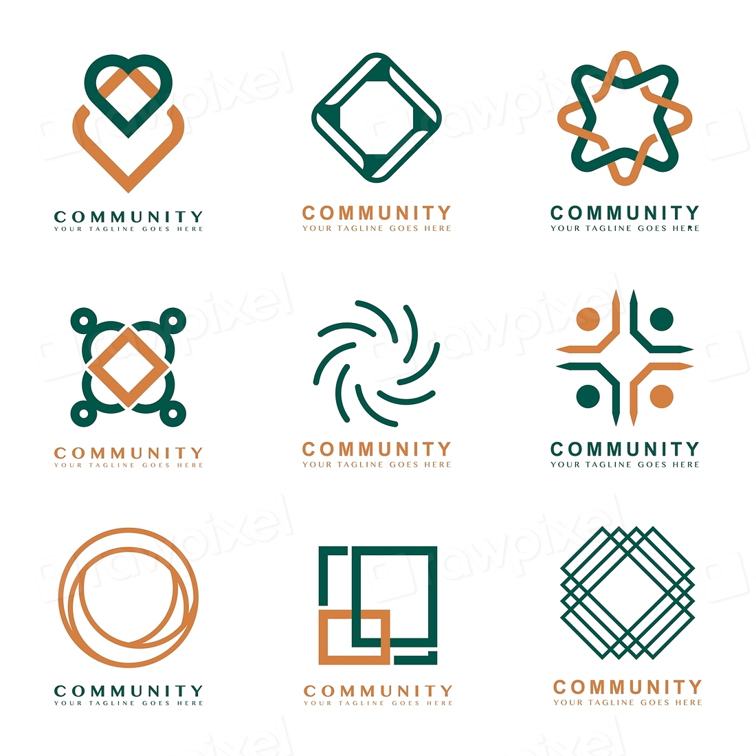 Set community branding logo design | Premium Vector - rawpixel