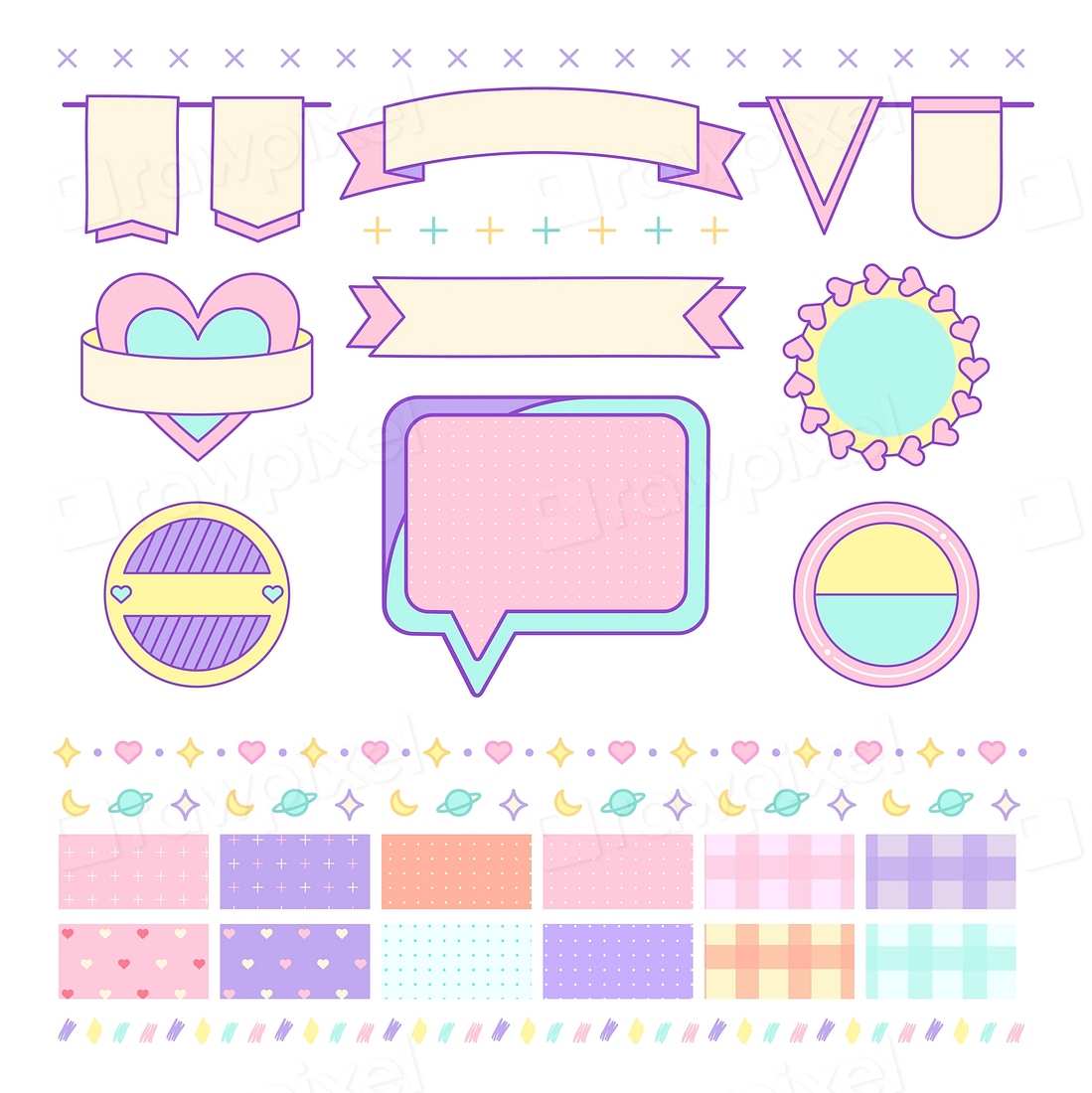 Various cute and girly design | Premium Vector - rawpixel