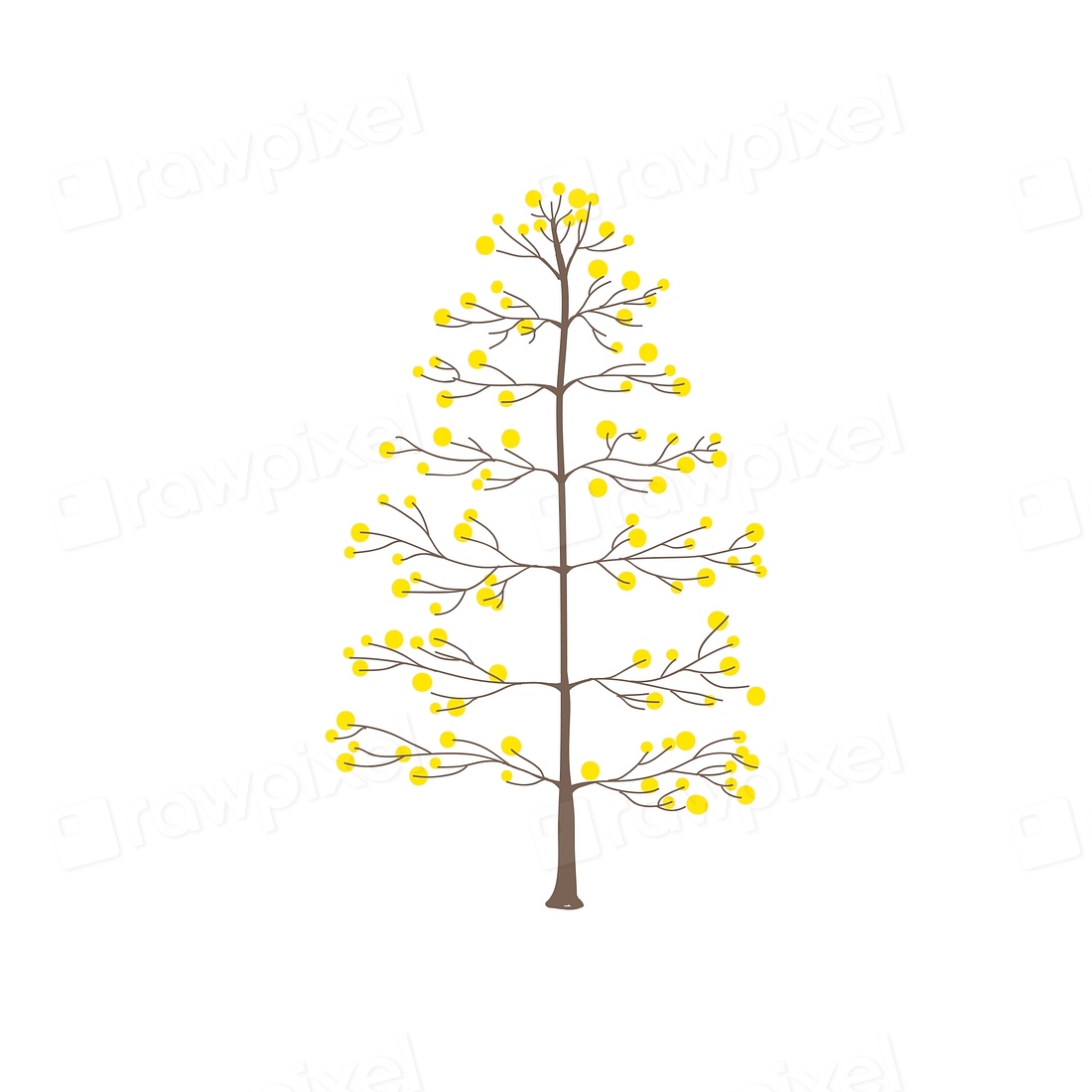 Tree yellow round leaves vector | Premium Vector Illustration - rawpixel