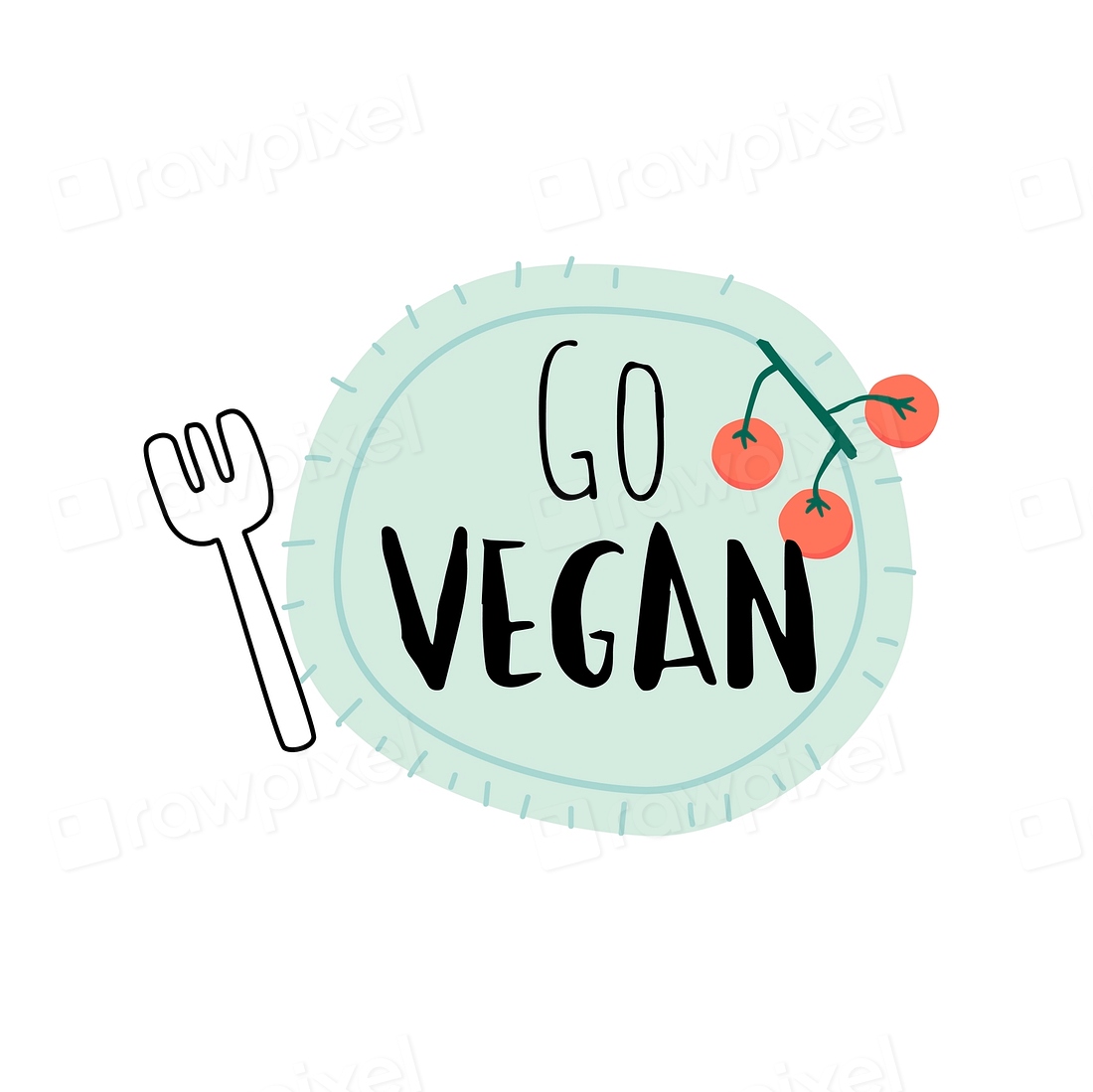 Go vegan plate logo vector | Premium Vector - rawpixel