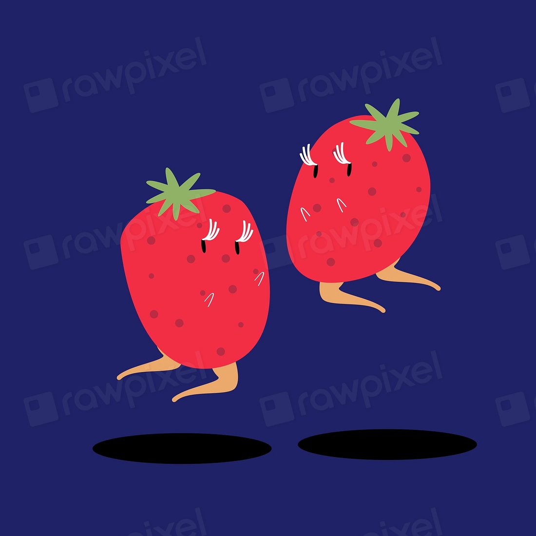 Fresh strawberry cartoon character vector | Premium Vector Illustration ...