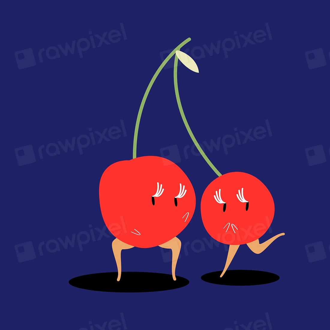 pair cherries cartoon vector | Premium Vector Illustration - rawpixel