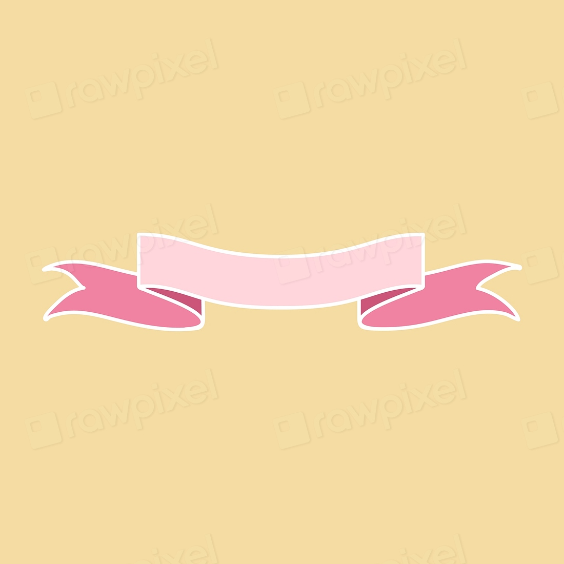 Pink ribbon banner doodle style | Premium Vector - rawpixel