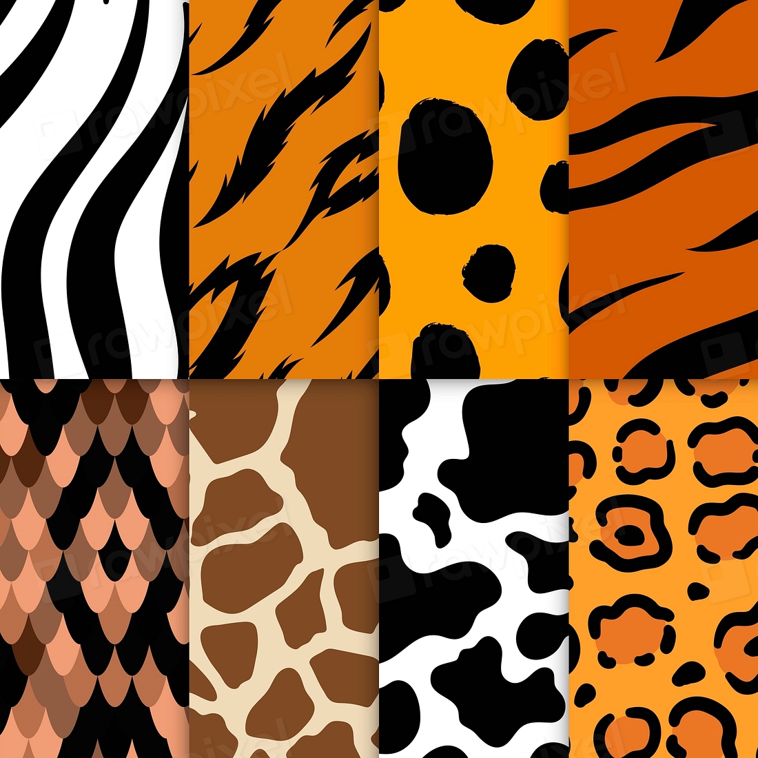 Set seamless animal print pattern | Premium Vector - rawpixel