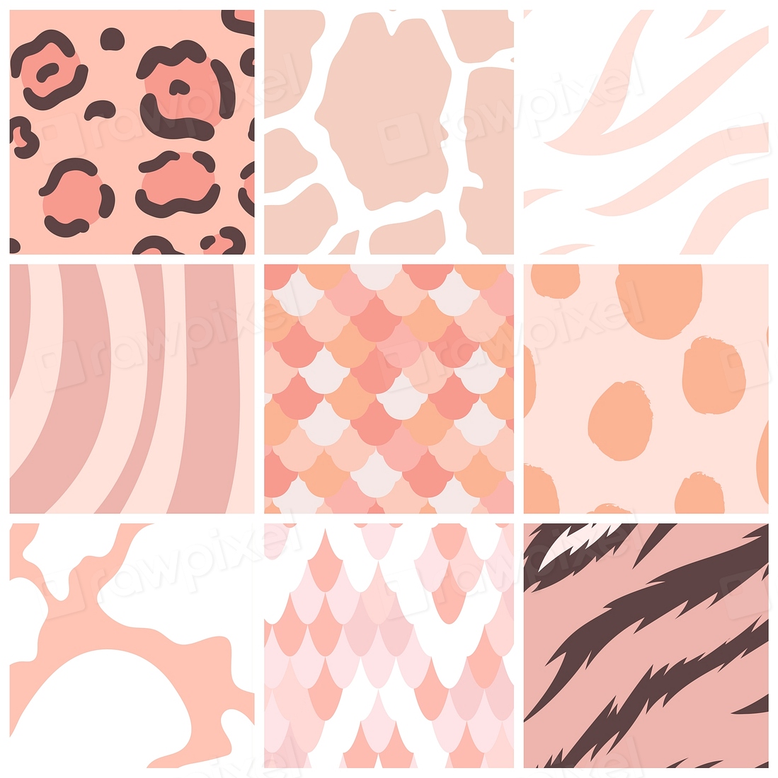 Set seamless animal print pattern | Premium Vector - rawpixel