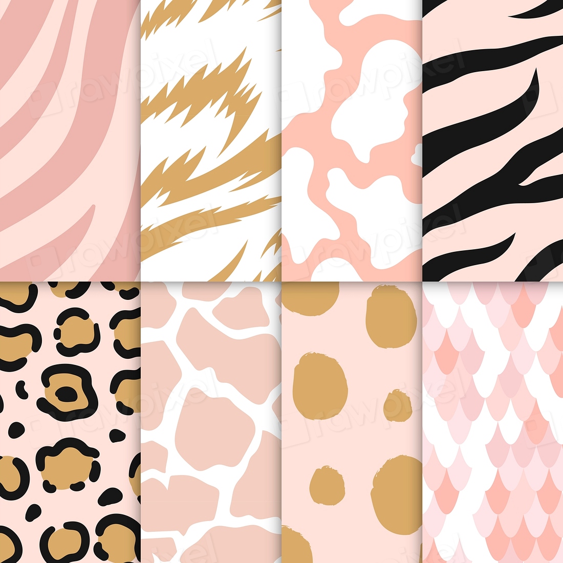 Set seamless animal print pattern | Premium Vector - rawpixel