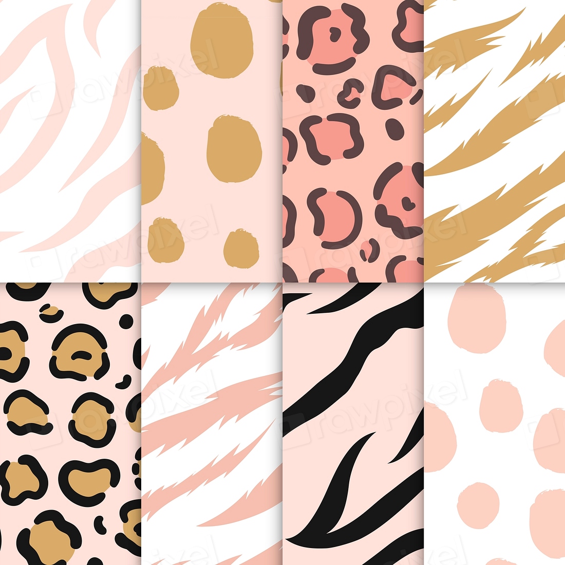 Set seamless animal print pattern | Premium Vector - rawpixel