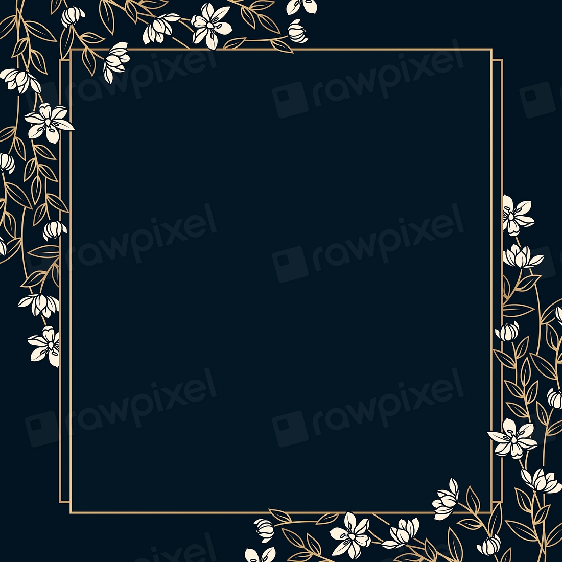 Empty floral frame design vector | Premium Vector - rawpixel