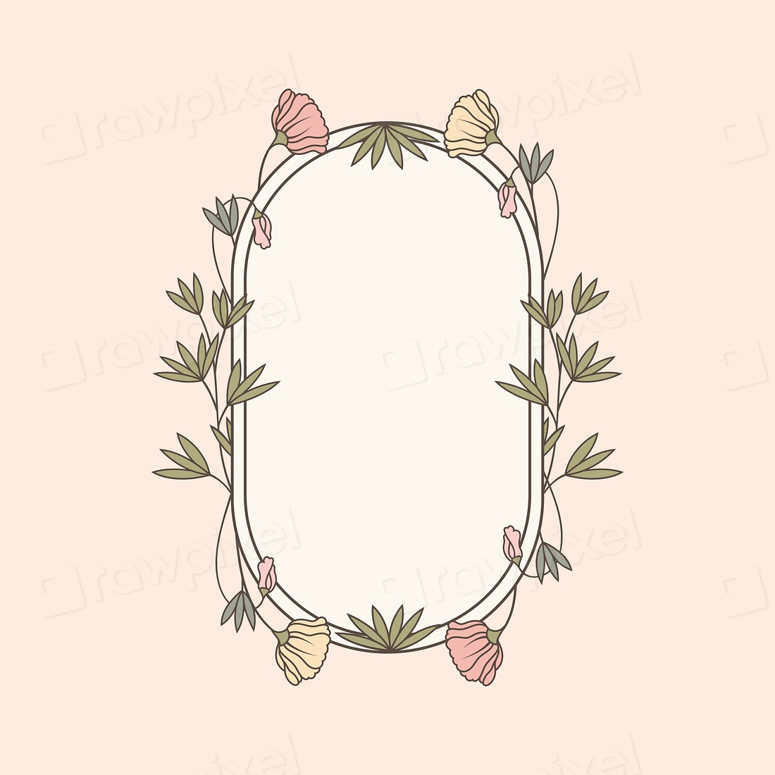 Frame decorated with flowers vector | Premium Vector - rawpixel