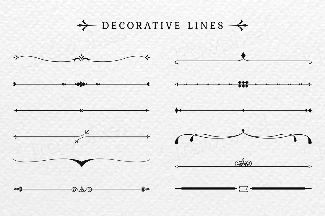 Vintage decorative line collection vectors | Premium Vector - rawpixel