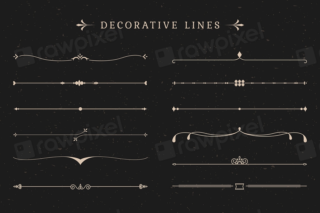 Vintage decorative line collection vectors | Premium Vector - rawpixel