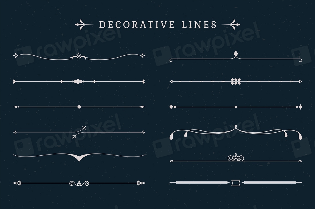 Vintage decorative line collection vectors | Premium Vector - rawpixel